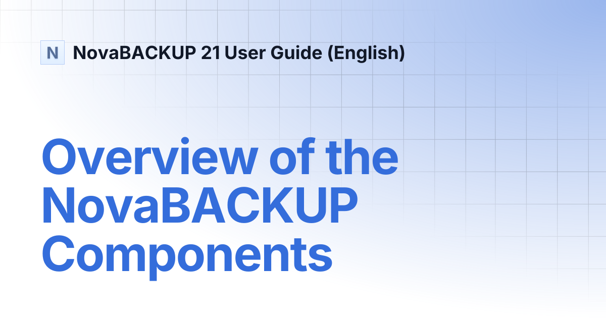 Overview of the NovaBACKUP Components | NovaBACKUP 21 User Guide (English)